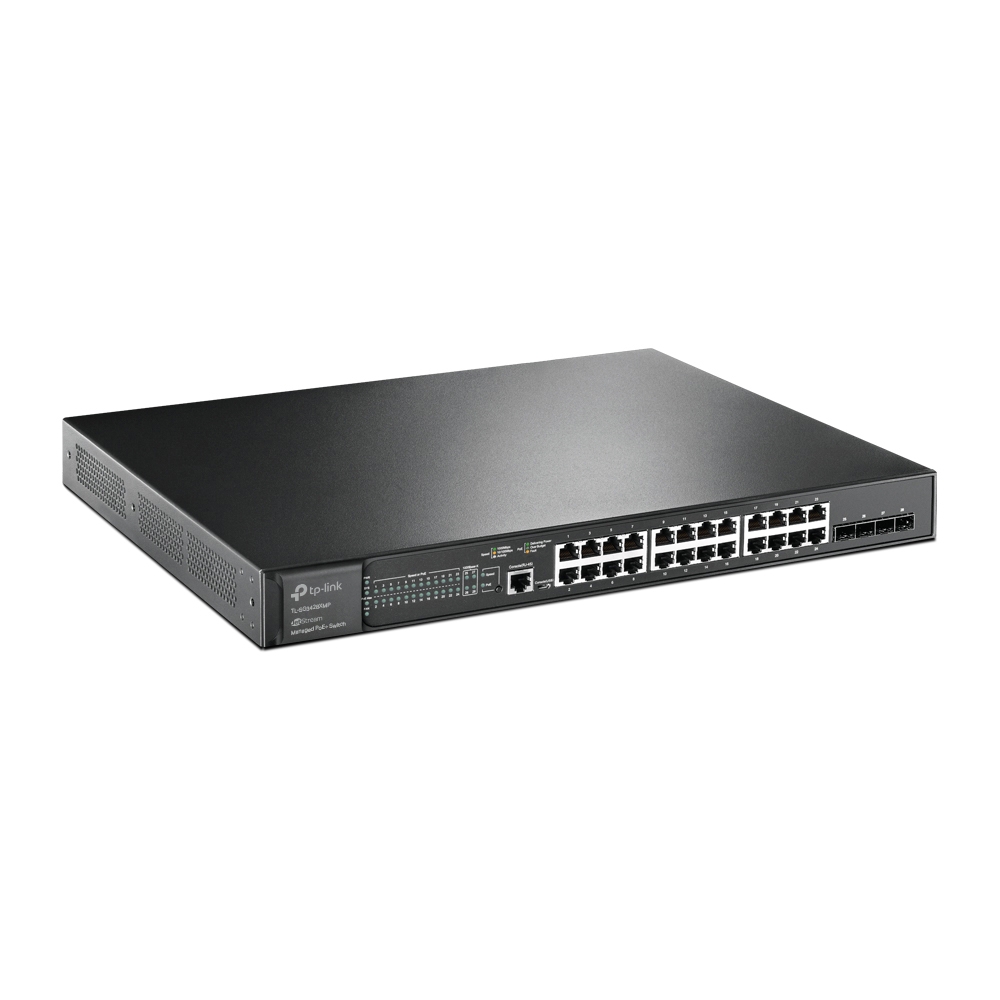 TP-Link TL-SG3428XMP Omada PoE+ L3-lite upravljiv cloud svič 24 x 10/100/1000Mb/s PoE 802.3at/af do 384W + 4 x 10GbE SFP+, VLAN, SNMP, RMON, L2~L4 QoS, IGMP, ACL, ZeroTouch Provision, Web / iOS / ...