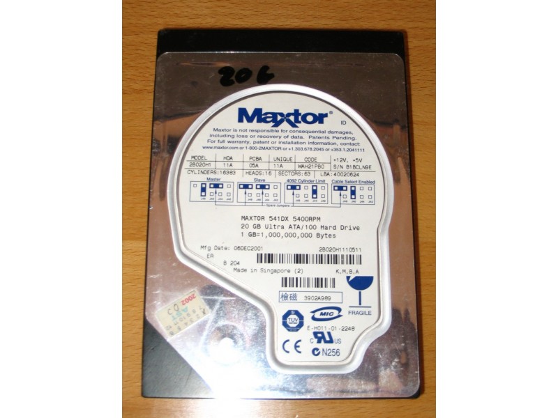 Maxtor 20Gb hard disk