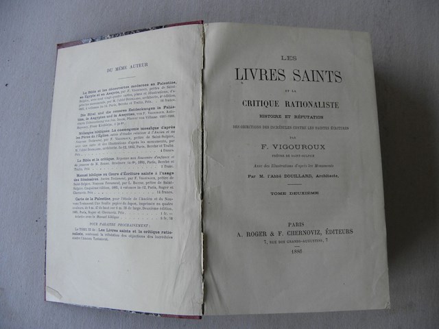 Vigouroux: Les Livres Saints, 1886