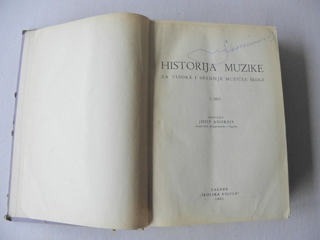 Andreis: Historija muzike I deo, 1951.god