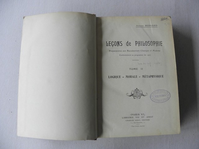 A. Bernard: Lecons de philosophie, II, 1902.god