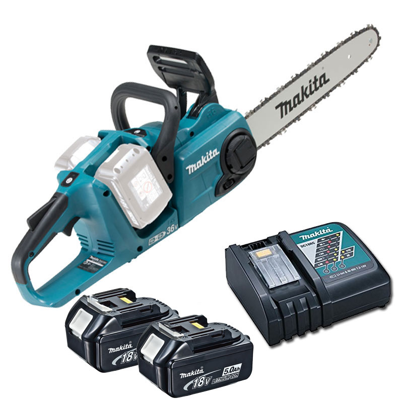 Makita - Akumulatorska lančana testera 35cm DUC353Z + BATERIJE 18V 5Ah + BRZI PUNJAČ