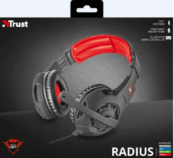 Slušalice TRUST GXT 310 Radius žične/3.5mm/gaming/crno crvena