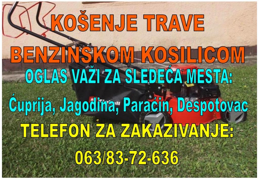 Košenje trave benzinskom motornom kosilicom.