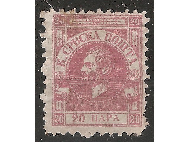 1866 - Knez Mihajlo 20.para - pelir MLH kat 200e