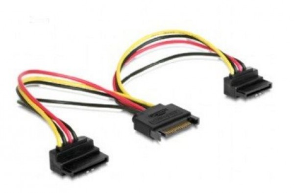 GEMBIRD CC-SATAM2F-02 SATA power splitter cable with angled(90) output connectors, 0.15 m