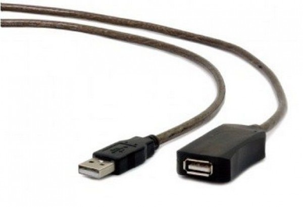 GEMBIRD UAE-01-10M USB 2.0 active extension cable, black color, bulk package, 10m