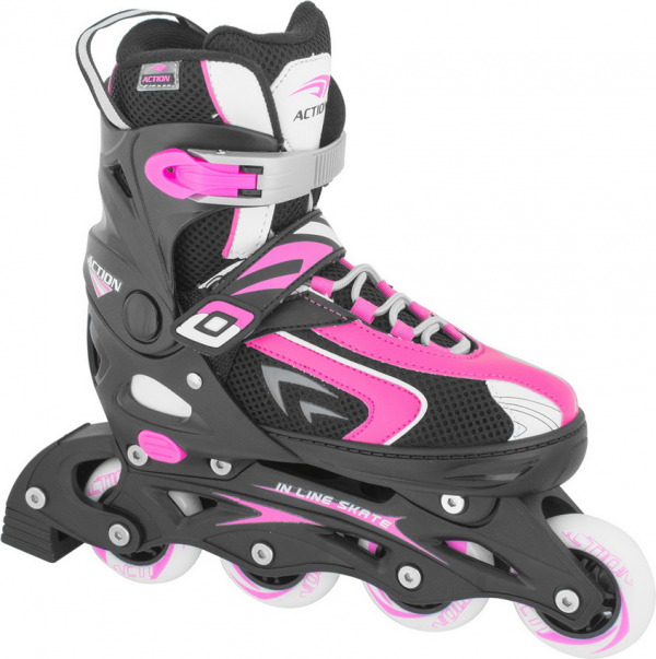 ROLER PW126B ROZA CRNI PVC ŠINA ABEC5 VEL.XS (29-32)