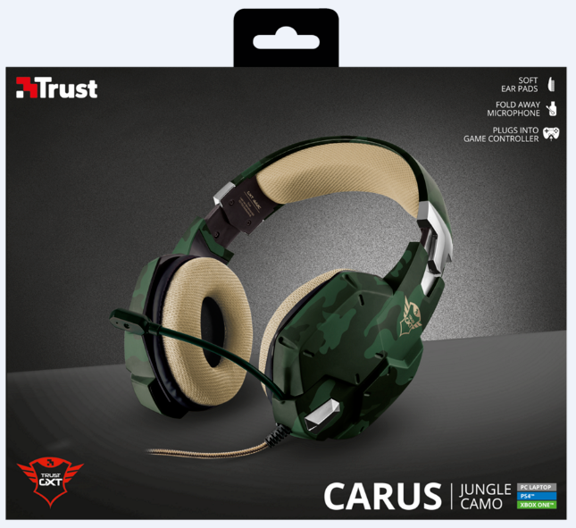 Slušalice TRUST GXT 322C Carus Jungle Camo žične/3, 5mm+2x3, 5mm/gaming/maskirno zelena