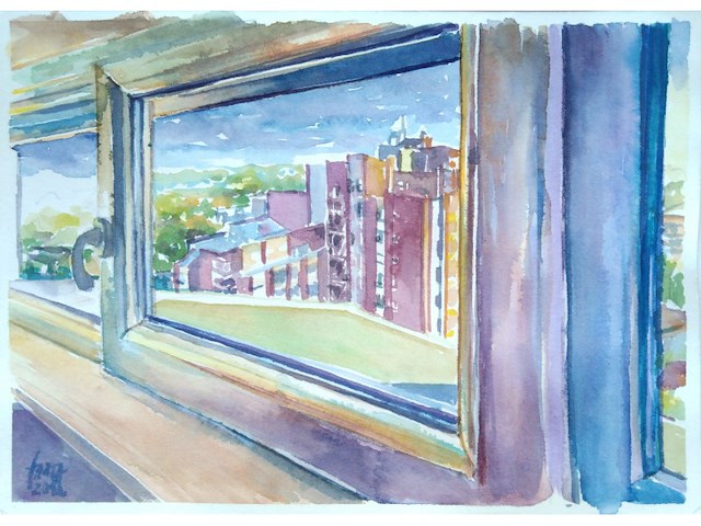 Pogled kroz prozor / grad