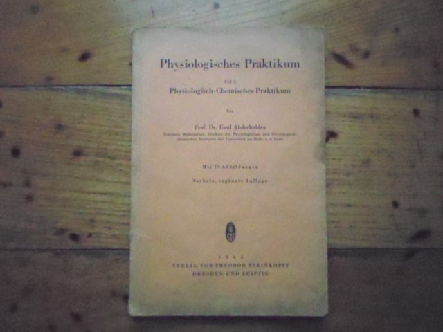 EMIL ABDERHALDEN-PSYSIOGISCHES PRAKTIKUM 1943 RETKO