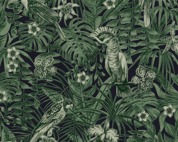 A.S. Création Wallpaper «Jungle, Black, Green» 372101