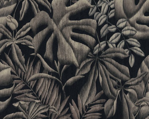 A.S. Création Wallpaper «Jungle, Black, Grey» 370332