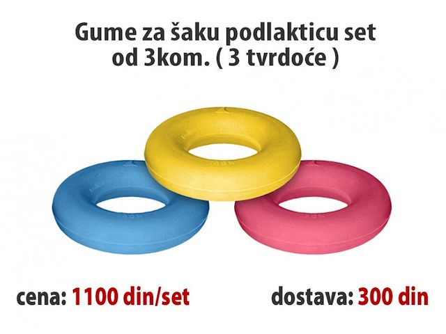 Gume za šaku podlakticu set od 3kom. ( 3 tvrdoće )