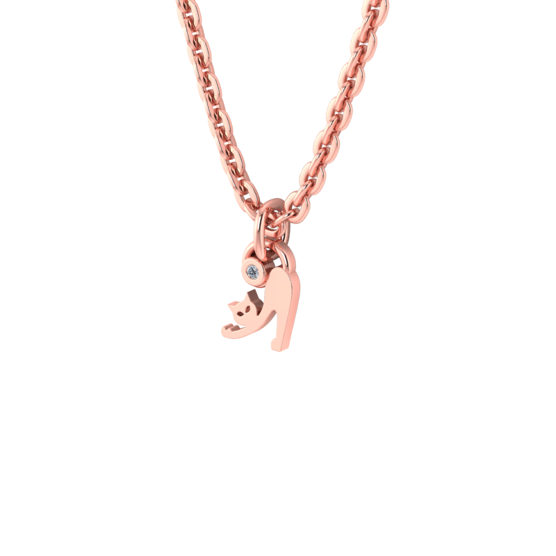Ogrlica od roze zlata sa Dijamantom Miljana