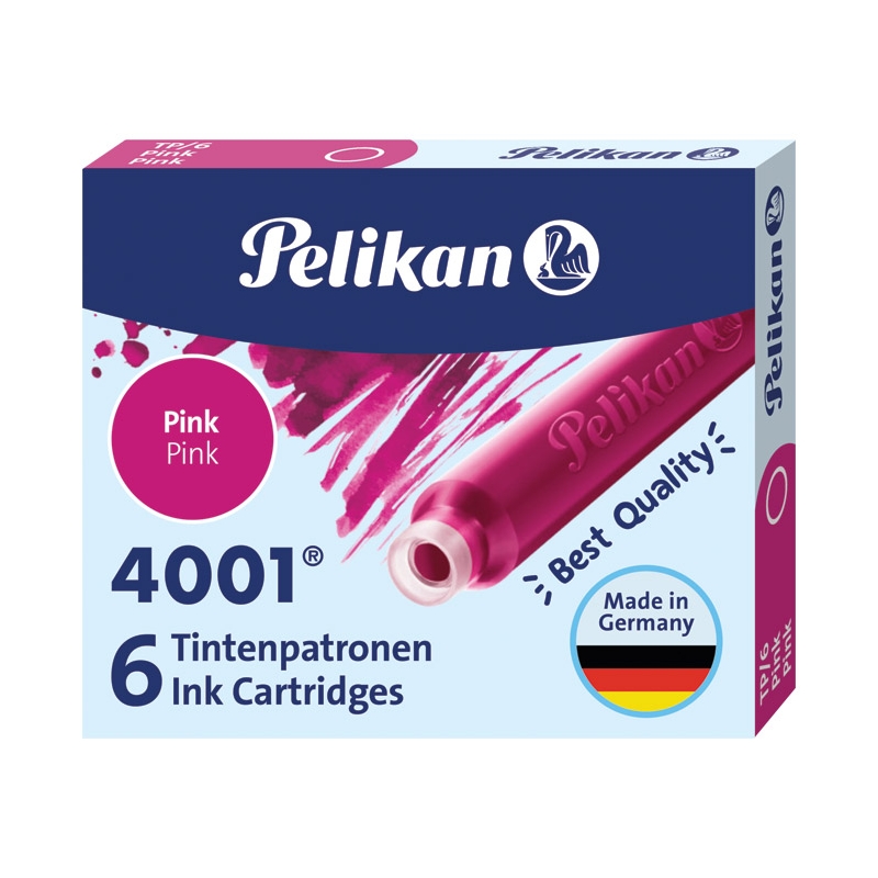 Tinta za nalivpero patrone kratke pk6 4001 Pelikan 321075 roze