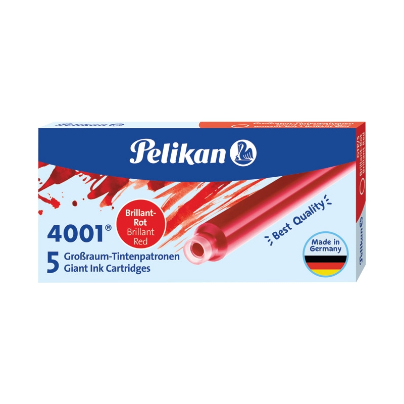 Tinta za nalivpero patrone duge pk5 4001 Pelikan 310623 crvena