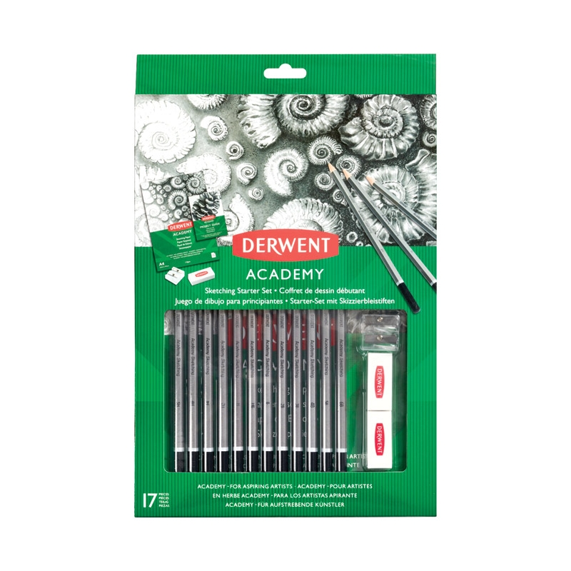 Set Olovka grafitna 5H-6B+pribor Academy Derwent 2305679 blister