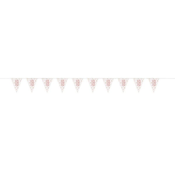 Baner za 18. rođendan roze gold zastavice