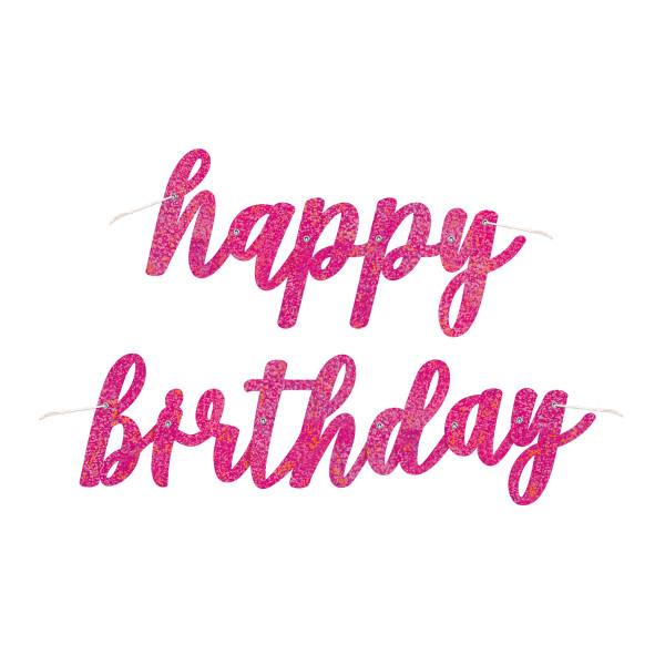 Happy Birthday baner roze