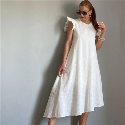Nova zara bela haljina L pamuk
