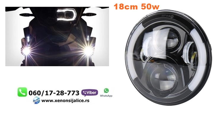 UNIVERZALNI LED FAR ZA MOTORE 18CM 50W LED MOTO FAR