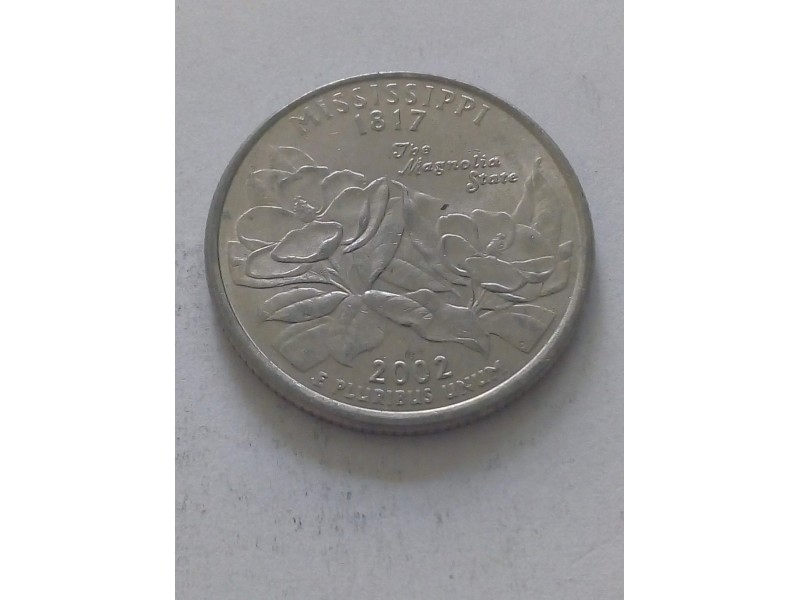 Quarter Dollar 2002.g -USA -Amerika - Mississippi -