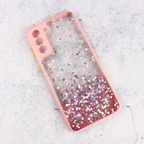 Futrola - maska Frame Glitter za Samsung G996B Galaxy S21 Plus 5G roze