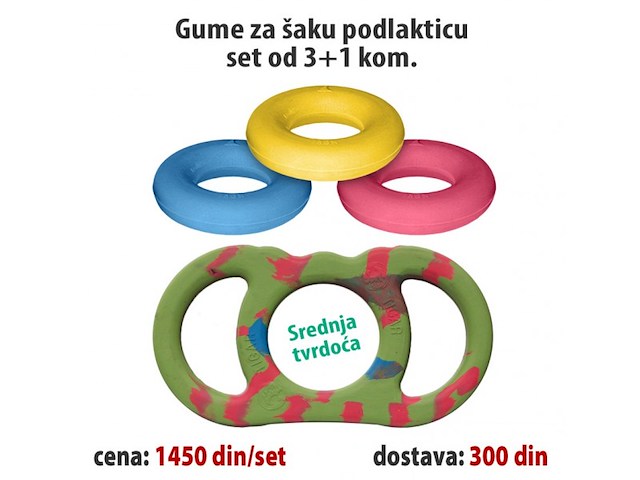 Gume za šaku podlakticu set od 3+1 kom.