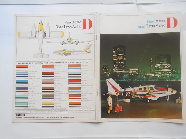 Piper  Aztec, turbo Aztec, promo materijal, engleski