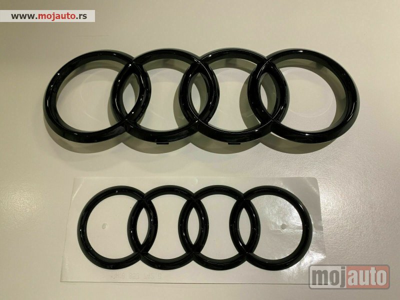 Audi znak prednji i zadnji - crni sjaj