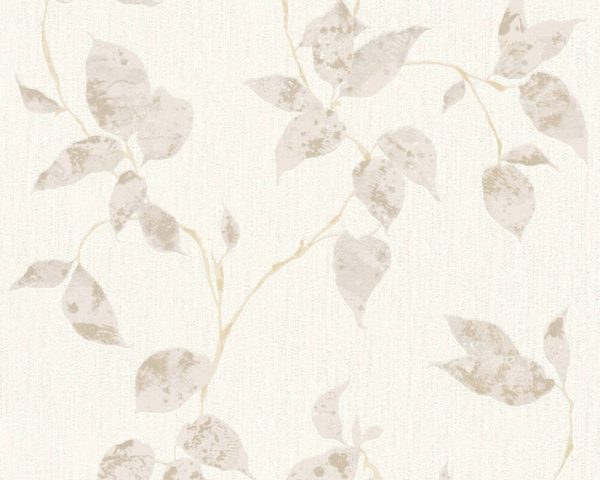 A.S. Création Wallpaper «Cottage, Floral, Beige, Cream, White» 366871