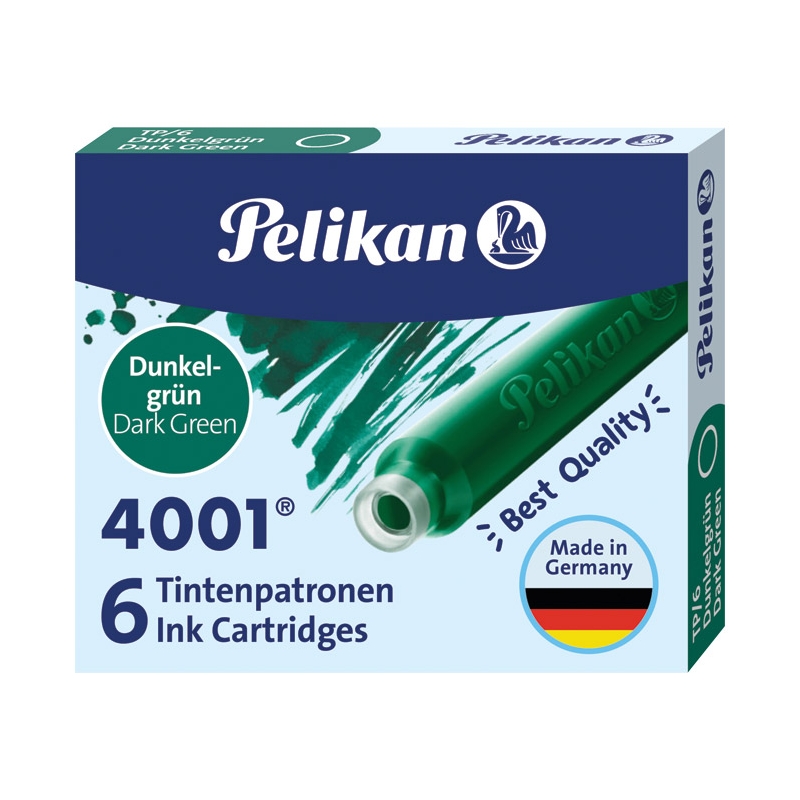 Tinta za nalivpero patrone kratke pk6 4001 Pelikan 300087 tamno zelena