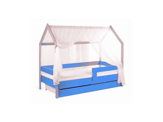 Dečiji krevet Domek kućica sa fiokom 160x80 - plava