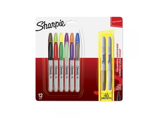 SHARPIE PERMANENTNI MARKER FINE 1/12 + 2 GRATIS