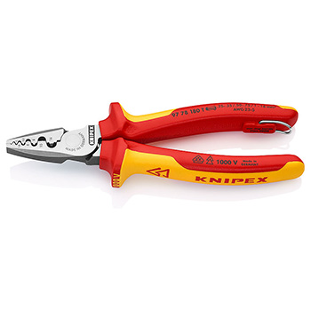 Knipex klešta za krimpovanje hilzni (kablovskih završetaka) 1000V VDE 180mm sa mogućnošću kačenja 97 78 180 T