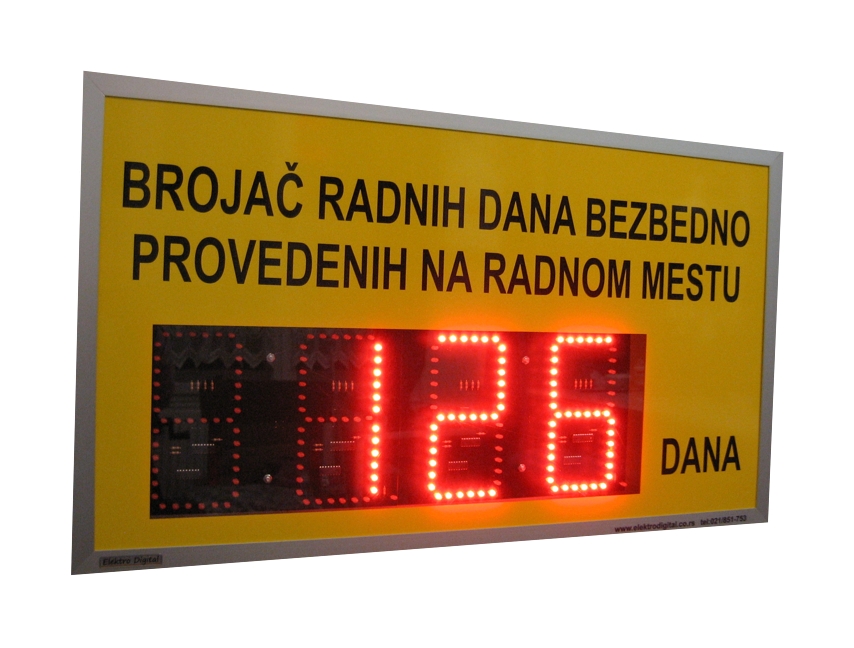 Digitalni brojač radnih dana bezbedno provedenih na radnom mestu Tip:DANI-150