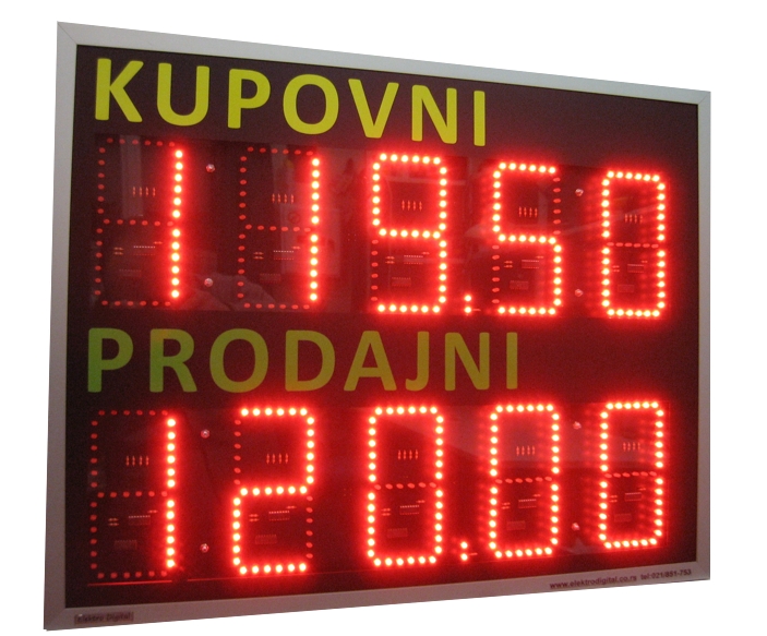 Led displej za menjačnicu EURO Tip:CH150new – za spoljašnju upotrebu