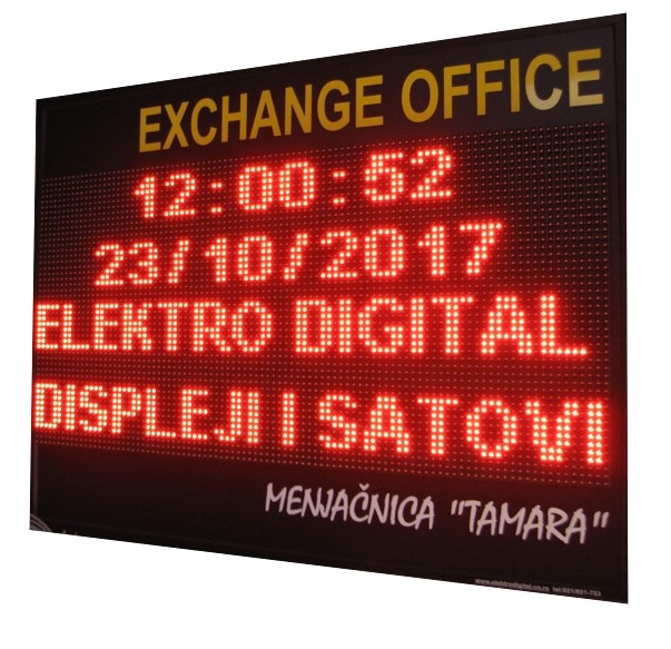 Digitalni led displej za menjačnicu Tip:SMLCH48x96 WiFi – za spoljašnju upotrebu