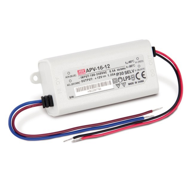 Napajanje – 16W, 12VDC, 1,25A, IP30, MeanWell