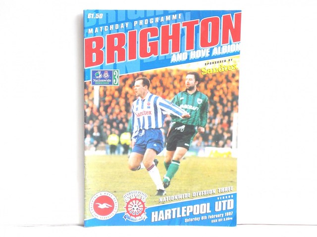 Program Brighton - Hartlepool utd 08.02.1997.