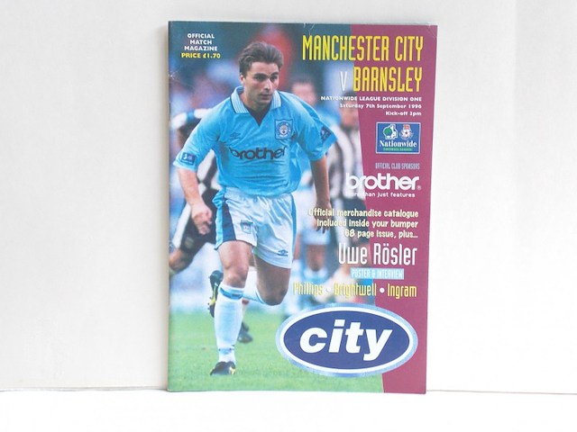 Program Mancheser City - Barnsley 07.09.1996.