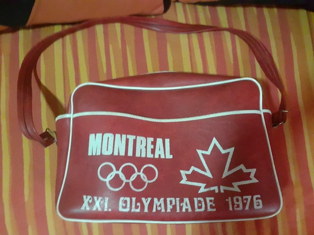 STARA KOZNA SPORTSKA TORBA MONTREAL 1976