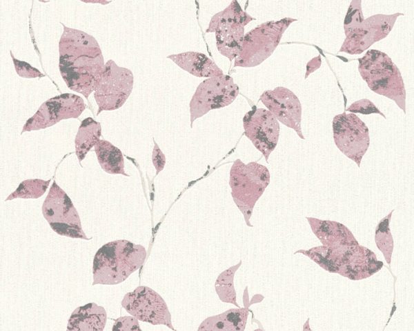 A.S. Création Wallpaper «Cottage, Floral, Grey, Pink, White» 366875