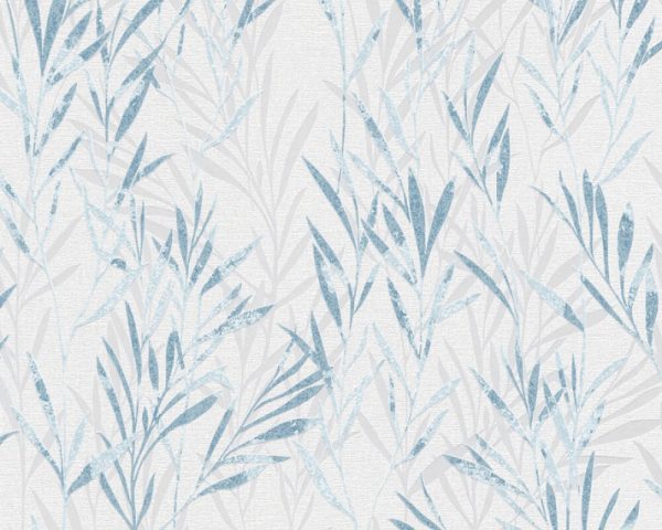 A.S. Création Wallpaper «Floral, Blue, White» 367122