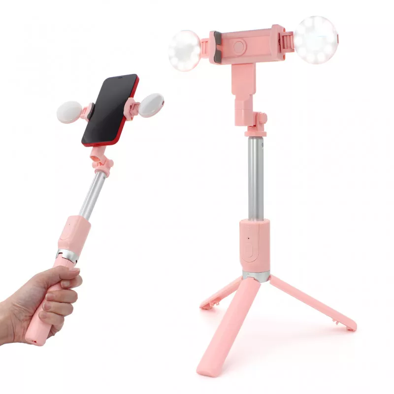 Mini tripod sa LED rasvetom R8 pink