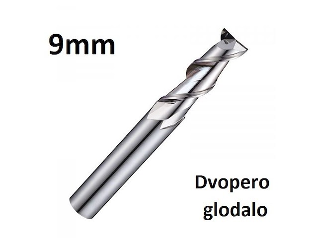 Ravno glodalo - dvopero - 9mm - HSS