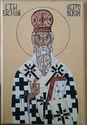 Ikona Sveti Vasilije Ostroski na platnu