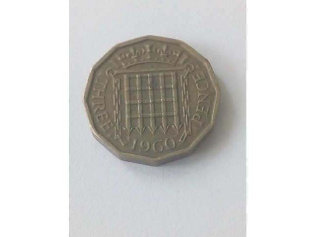 three Pence 1960.g - Engleska -