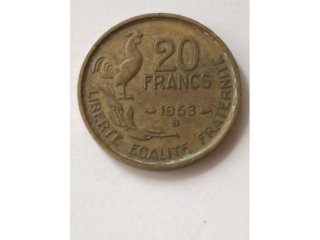 20 Francs 1953.godine - Francuska - Petao -